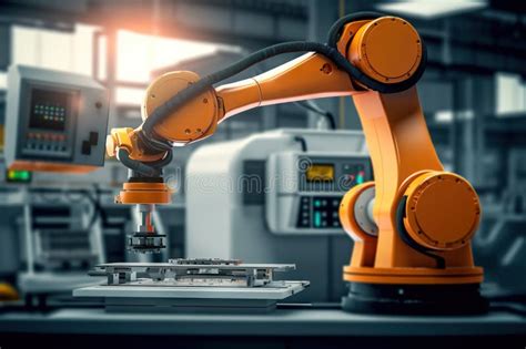 Smart Industrial Automation Advanced Robotic Arm In Modern Factory Created With Generative Ai