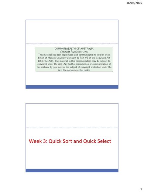 Seminar 3 Quick Sort And Select Pdf Applied Mathematics