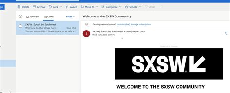 Whitelisting Email SXSW