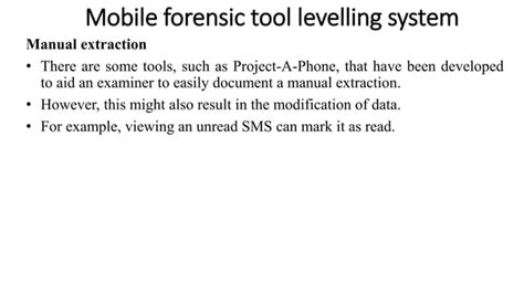 Mobile Forensics Challenges And Extraction Process Ppt