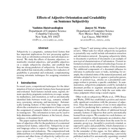 Effects Of Adjective Orientation And Gradability On Sentence