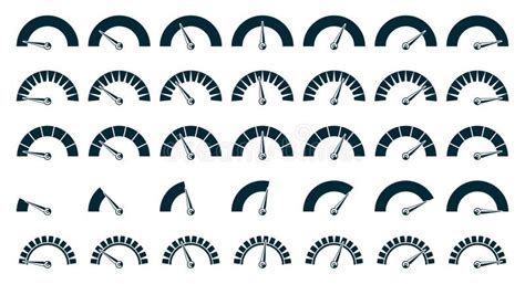 Speedometer Black Icon. Electric Car Gauge with Arrow, Gasoline Fuel and Empty Indicator Stock ...