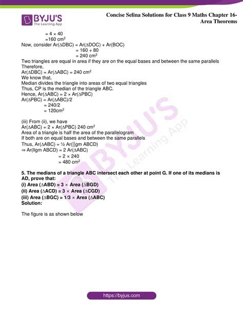 Selina Solutions Class 9 Concise Maths Chapter 16 Area Theorems Download Free Pdf