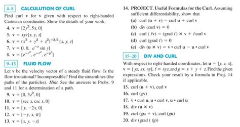 solved 4 8 calculution of curl find curl v for v given with