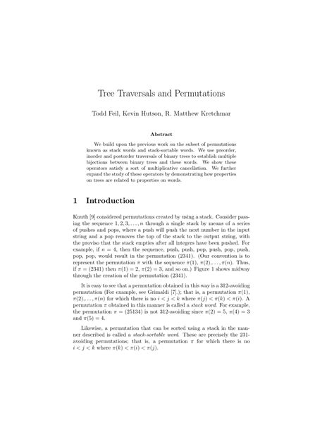 pdf tree traversals and permutations