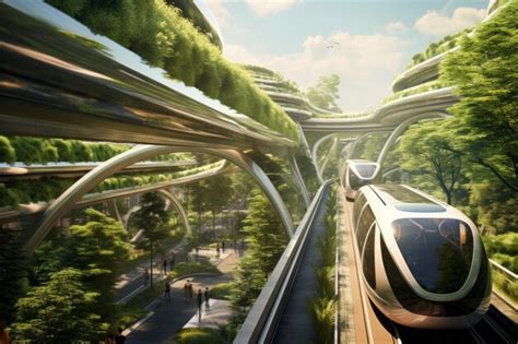 Premium Ai Image Sustainable Transportation Infrastructure Future