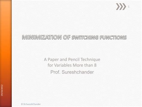 Simplification Of Switching Functions Ppt