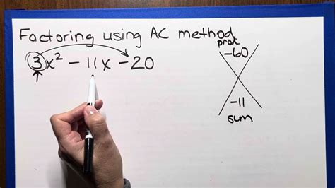 Factoring Quadratics Using The Ac Method Youtube Factoring Quadratics Using The Ac Method Youtube