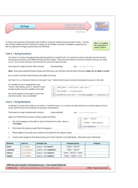 Programming In Python ORB Education Australia