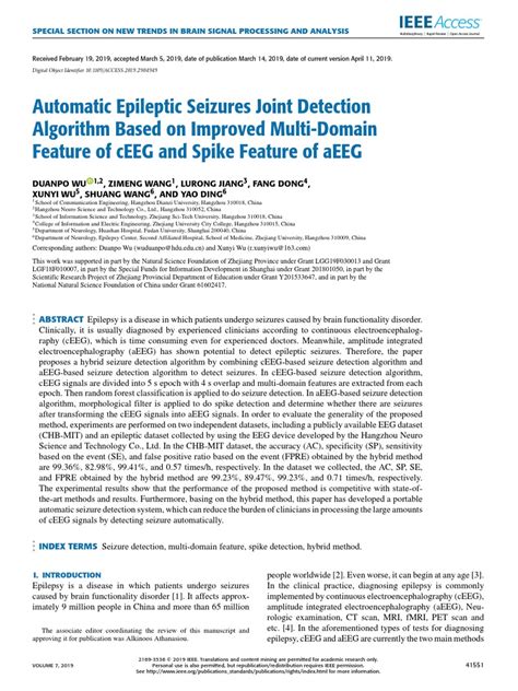 Automatic Epileptic Seizures Joint Detection Algorithm Based On