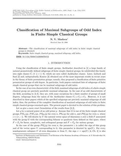 pdf classification of maximal subgroups of odd index in finite simple