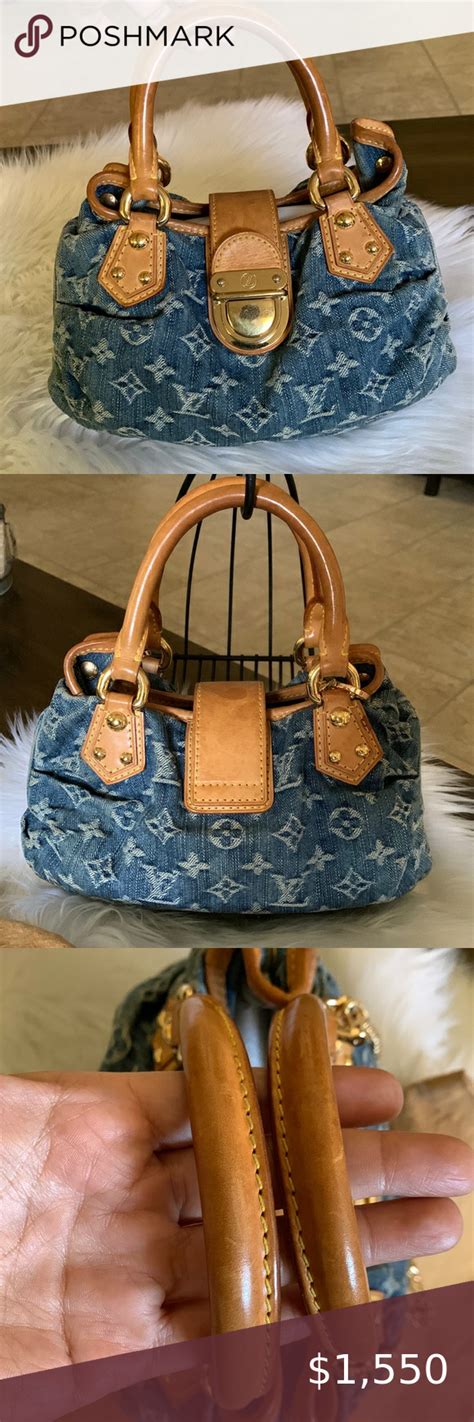 Louis Vuitton Blue Denim Monogram Mini Pleaty Bag Bags Blue Denim