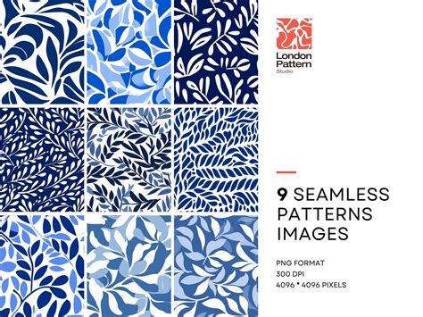 Blue Matisse Seamless Pattern Blue And White Decor Patterns Clipartset