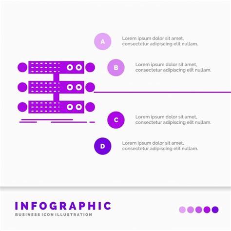Server Structure Rack Database Data Infographics Template Fo 3d