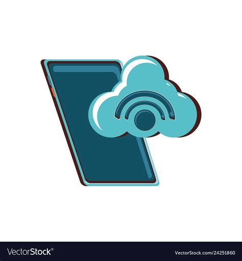 Smartphone With Cloud Computing And Wifi Signal Vector Image