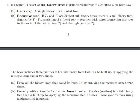 Solved 4 10 Points The Set Of Full Binary Trees Is