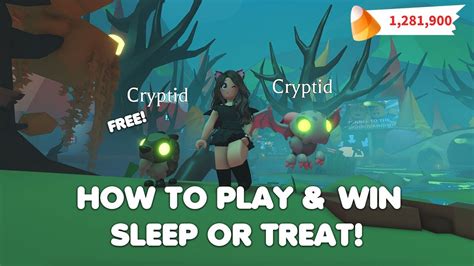 How To Play And Win Sleep Or Treat And A Free Cryptid In Adopt Me Youtube