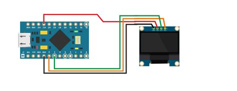 Дисплей OLED 128x64 I2C Arduino Pro Micro ArduBlock