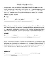 PICO Question Templates Babe Docx PICO Question Templates A Group Of New Moms Are