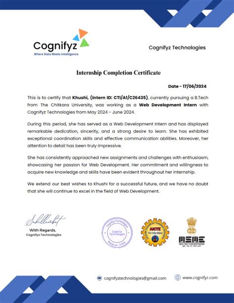 khushi on linkedin internship webdevelopment cognifyz careergrowth…