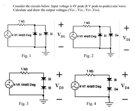 Solved Consider The Circuits Below Input Voltage Is V Peak Chegg