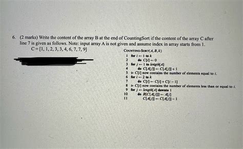 Solved 2 ﻿marks ﻿write The Content Of The Array B At The