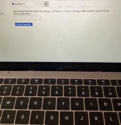 Solved Approximate The Area Under The Curve Y X From X To Chegg Com