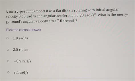 solved a merry go round model it as a flat disk is