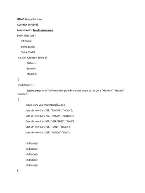 Java Assignment 1 Pdf Computers Technology And Engineering