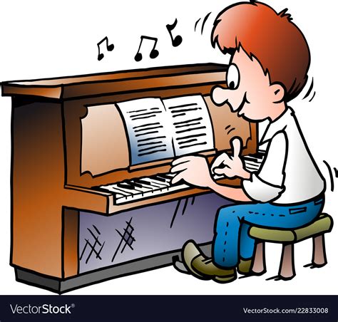 Cartoon Of A Musical Piano Player Royalty Free Vector Image