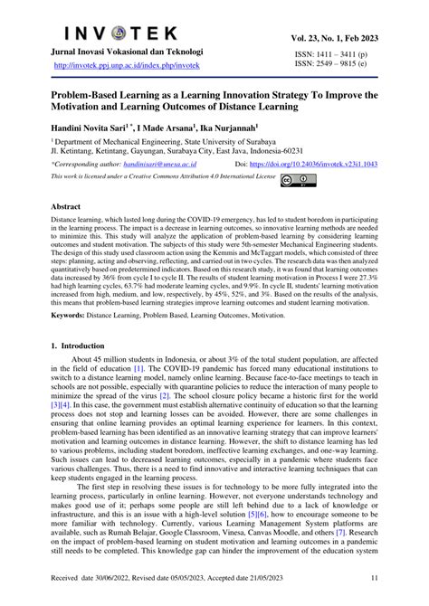 pdf problem based learning as a learning innovation strategy to