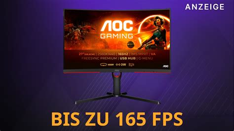 Gaming Monitor mit 1.440p und 165 Hz jetzt schon für nur 239€