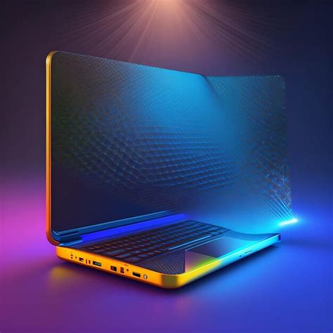 Premium Ai Image Laptop With Data Technology Abstract Connections 3d