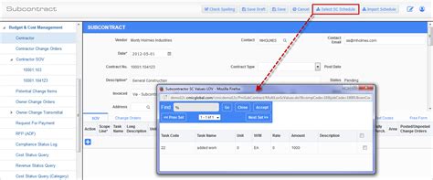 cmic field subcontract schedule of values