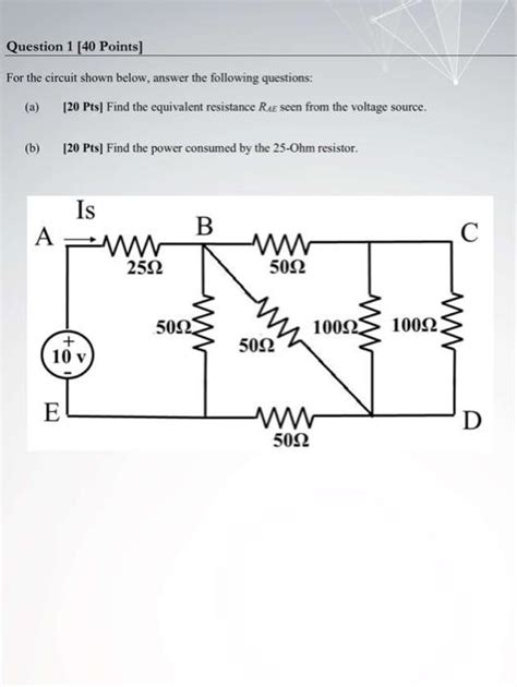 solved question 1 [40 points for the circuit shown below