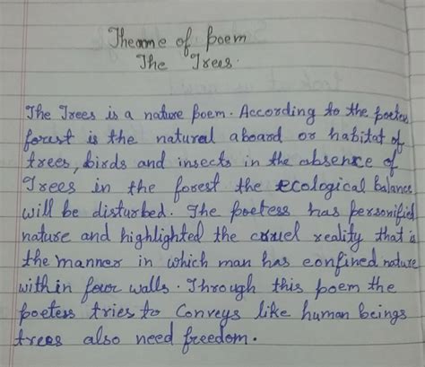 What Is The Theme Of Poem Trees