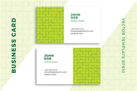 기하학적 패턴의 트렌디 한 명함 템플릿 트렌디 한 녹지 기하학적 배경을 가진 우아한 기업 문구 모형 샘플 텍스트가 있는 간단한 벡터 편집 가능한 템플릿입니다 Eps10 0