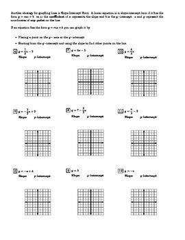 Writing Equations In Slope Intercept Form From Graphs And Tables