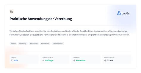 Praktische Anwendung Der Vererbung Labex