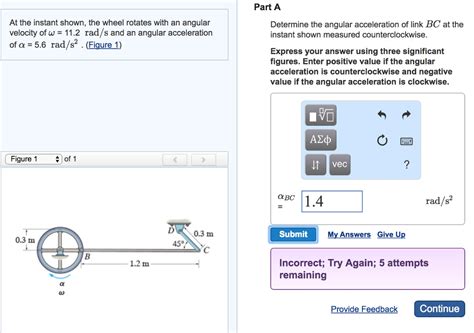 Solved Part A At The Instant Shown The Wheel Rotates With