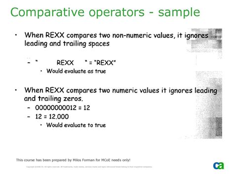 4 Flow Control Logical Operators Comparative Operators Instructions