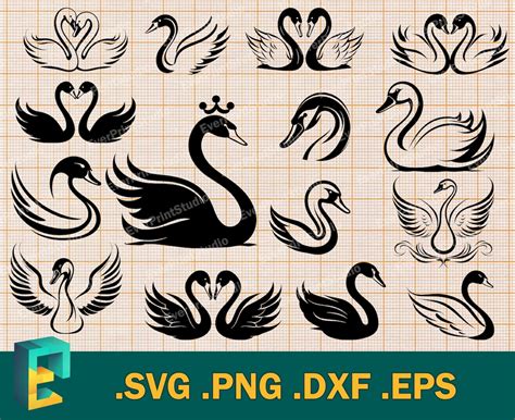 Swan SVG Bundle Vector Artistic Design Cute Swan Cut File For Cricut And Silhouette Love