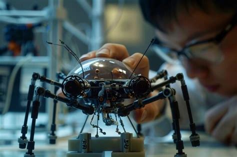 The Engineer Designs Specialized Nanobots Capable Generative Ai Premium Ai Generated Image