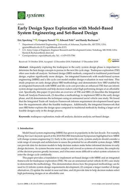 Pdf Early Design Space Exploration With Model Based System