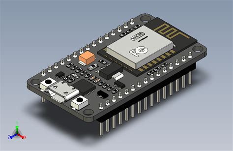 Esp8266 Nodemcu 微控制板step模型图纸下载 懒石网