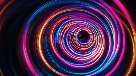 Colorful Spiral Patterns Create Dynamic Visual Effect Dark Background