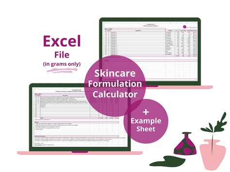Skincare Formulation Sheet And Calculator Printable Pdf Excel