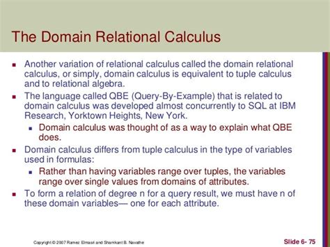 5 the relational algebra and calculus