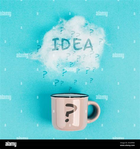 Cup Of Coffee With A Steam Cloud Pastel Colors Brainstorming For Ideas Creative Business
