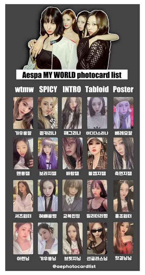 앨범 포카리스트 떴네요 에스파 마이너 갤러리